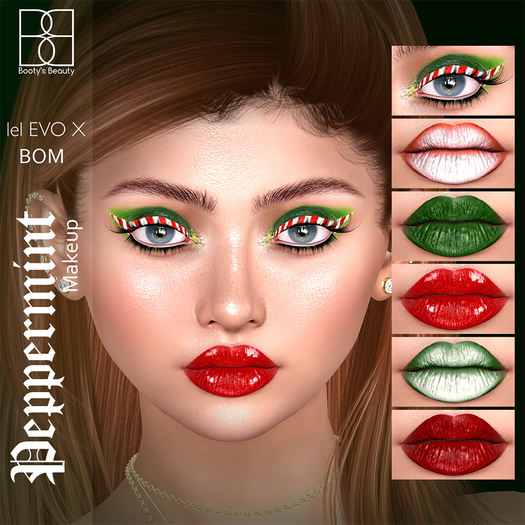 Second Life Marketplace - *Booty's Beauty* [Lel Evo X BOM] Peppermint Makeup